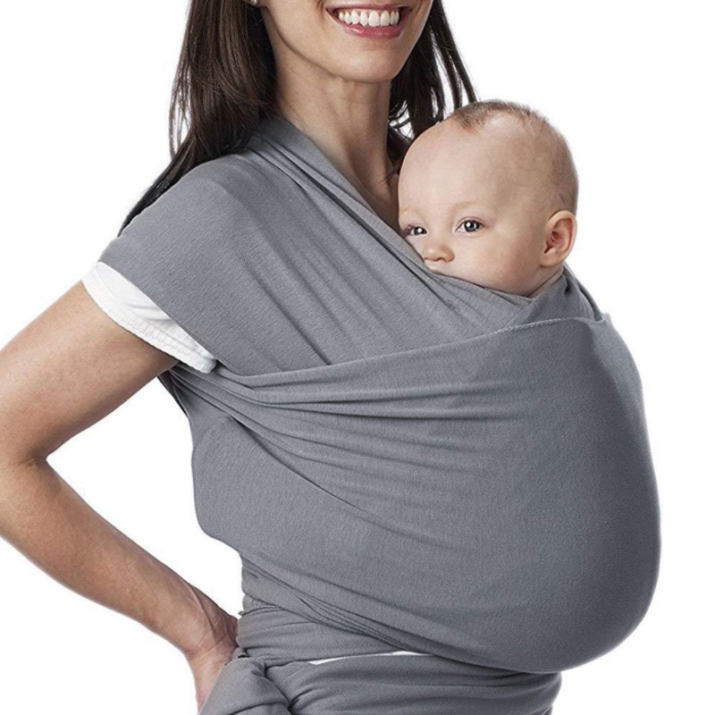 Sleepy Wrap Baby Carrier, Dark Grey Stretchy Sling from Newborns to 35lbs