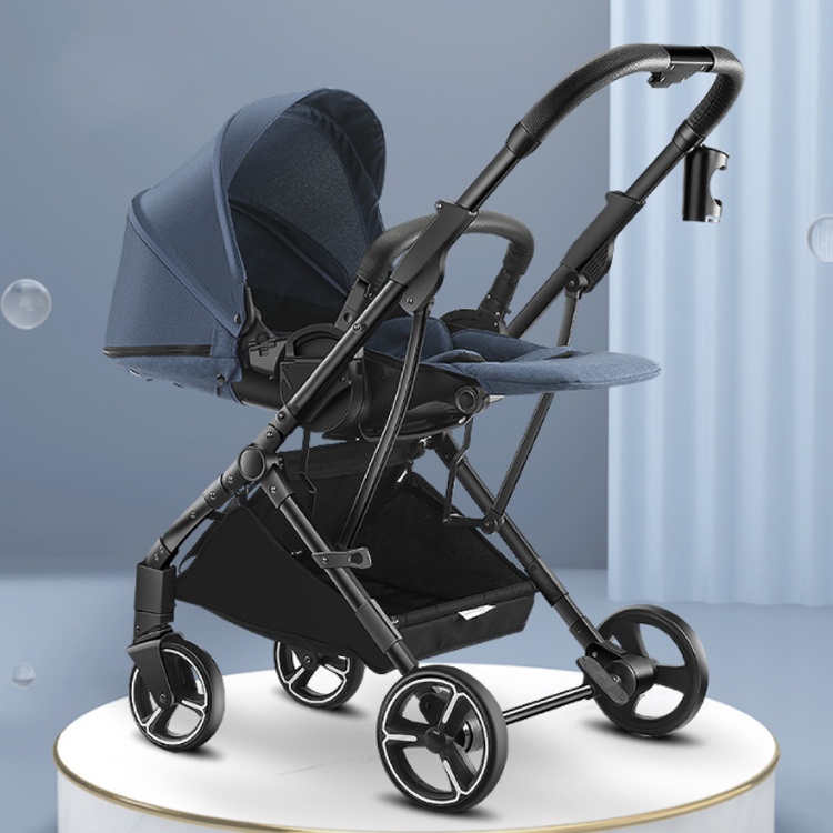 Portable baby stroller, turquoise - aluminium frame light baby stroller ...